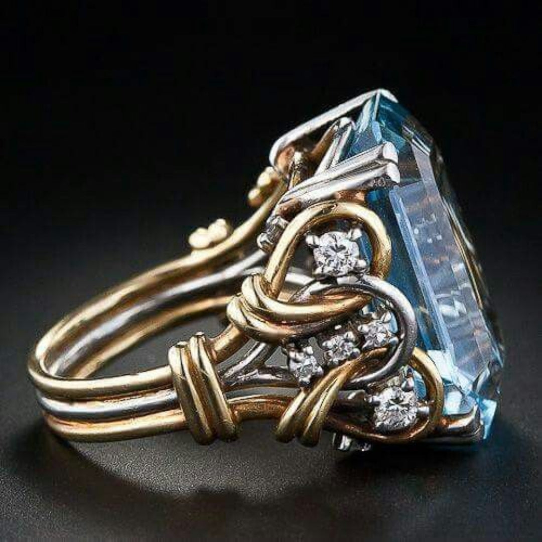 Vintage Gold Ring with Blue Zircon – Austin & Olivia Jewelry